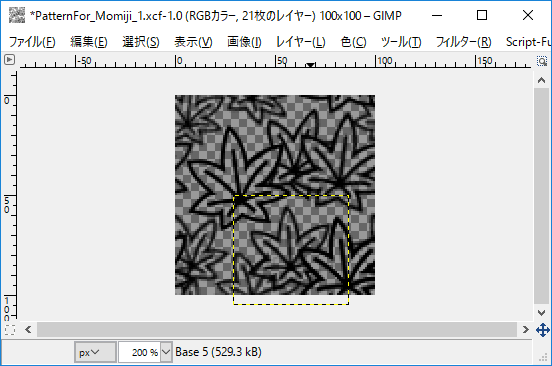 ShiroYuki_Mot の ひとりごと: PC GIMP Pattern ファイルを作ろう 3 もみじ