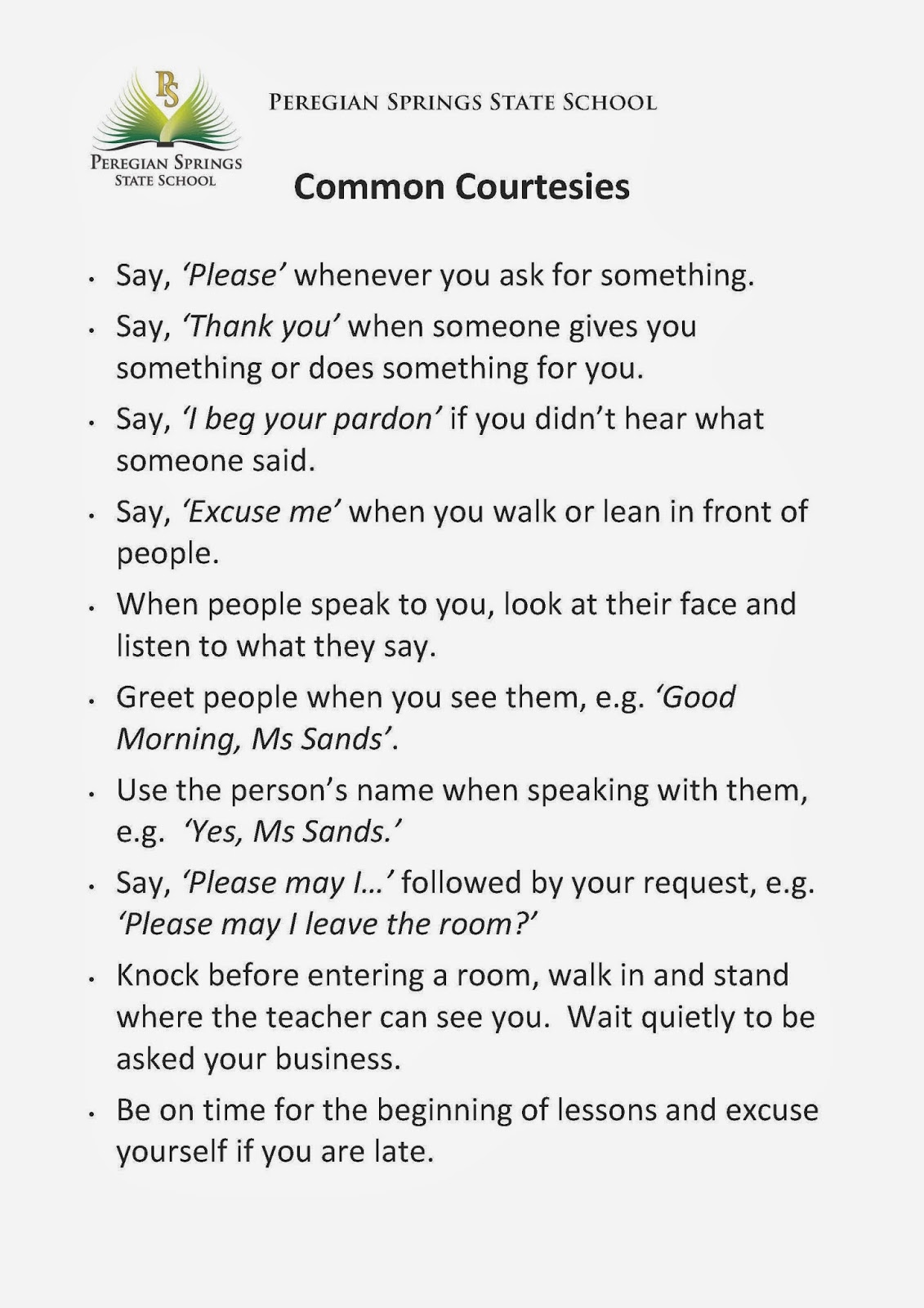 Peregian Posts - The Principal's Blogspot: 2014