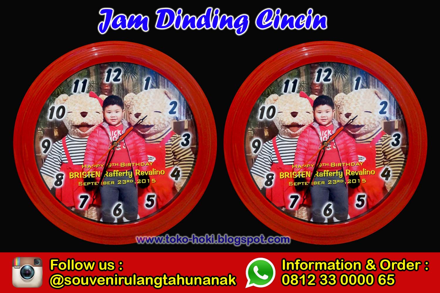 SOUVENIR ULANG TAHUN ANAK MURAH: Jam Dinding Cincin