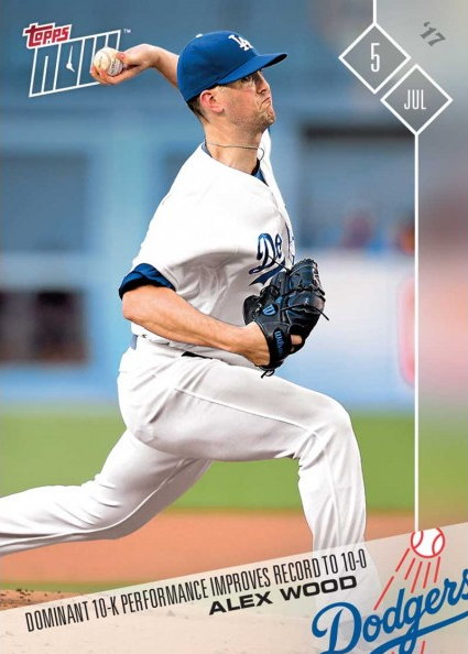 Dodgers Blue Heaven: 2017 Topps Now -- #329 -- Alex Wood's Dominant 10 ...