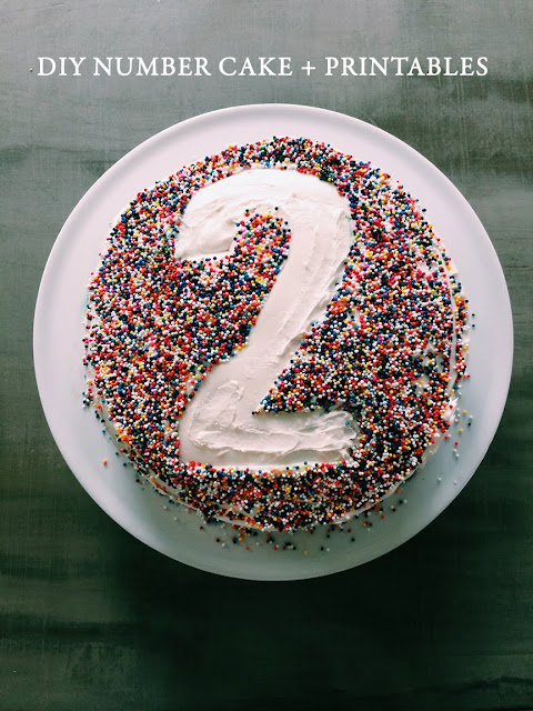 honeysuckle: Easy Statement Cake + Printable Numbers