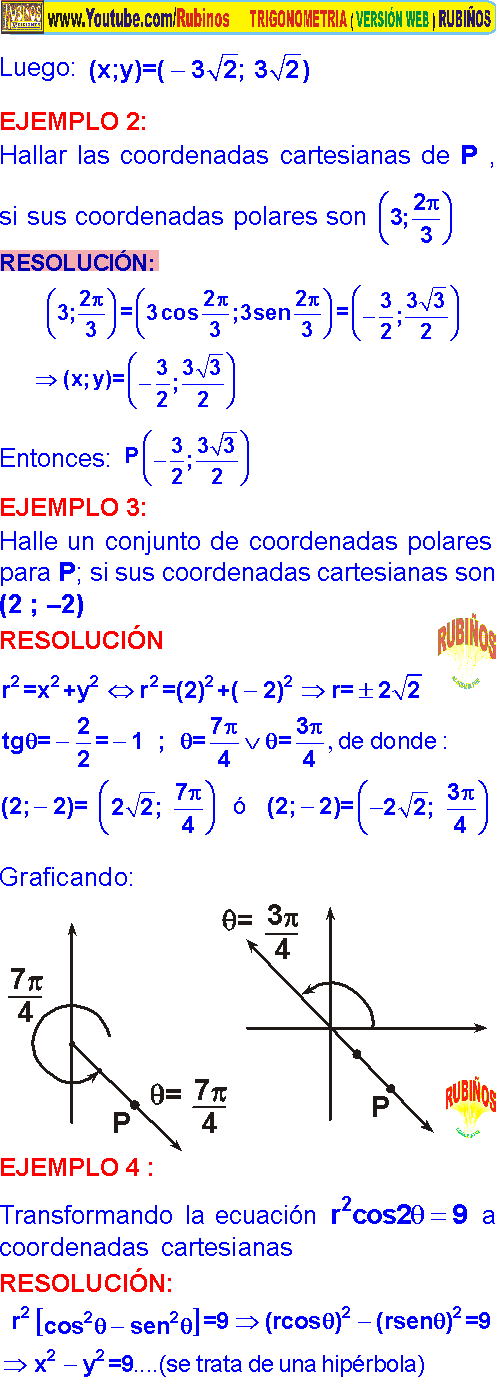 COORDENADAS POLARES FÓRMULAS Y EJEMPLOS