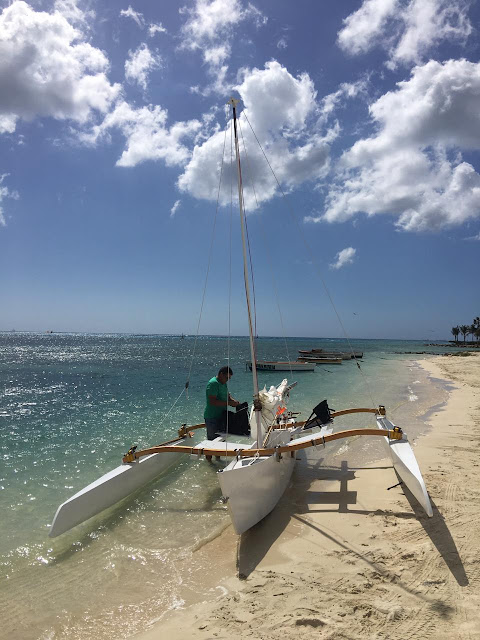 Tamanu Double Outrigger Canoe Launch