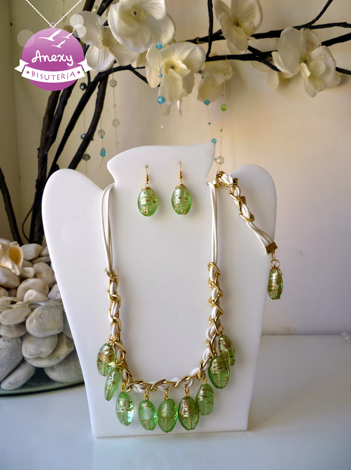 Juego de murano verde - Bisutería y Accesorios Anexy