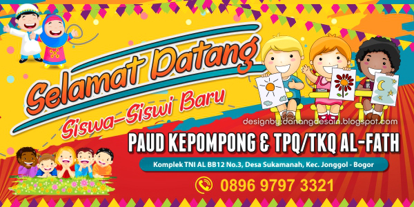 Contoh Desain Spanduk Banner Selamat Datang Siswa-siswi Baru Paud ...
