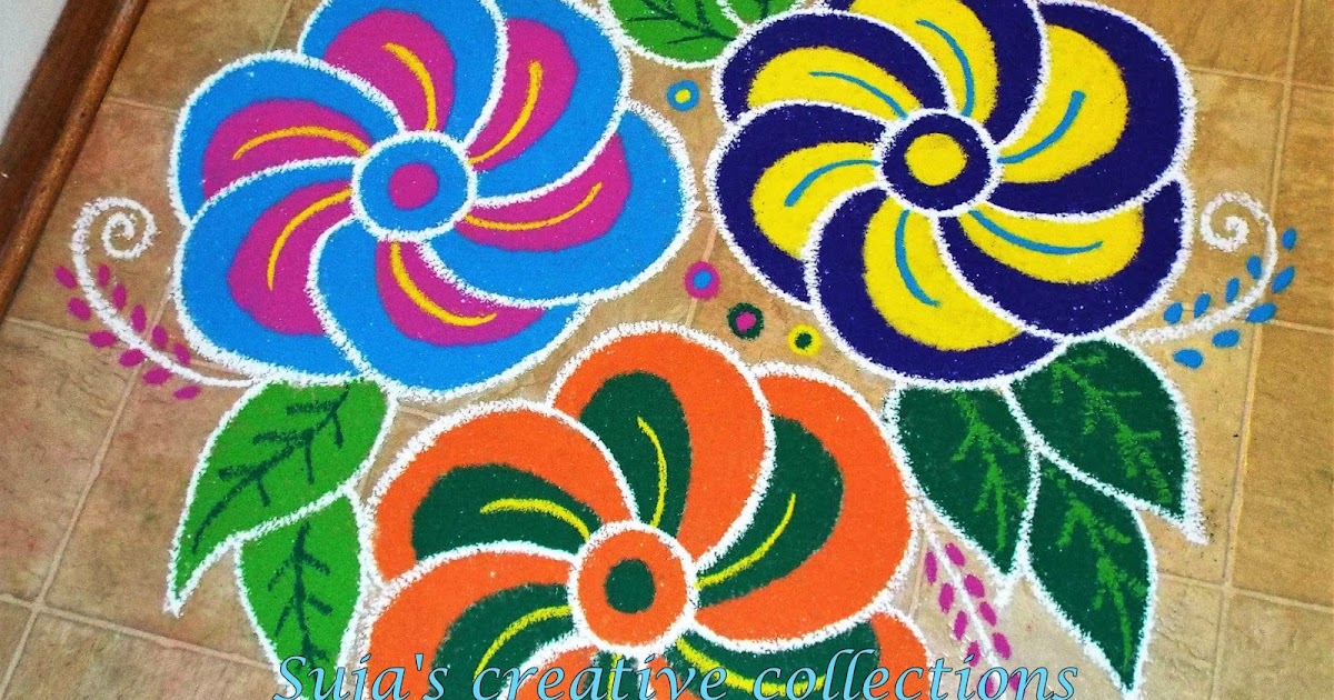 Suja's Creative Collections: Floral Rangoli Designs