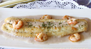 Recetas de lenguado: Lenguado con salsa de gambas - Recetas de Pescados ...