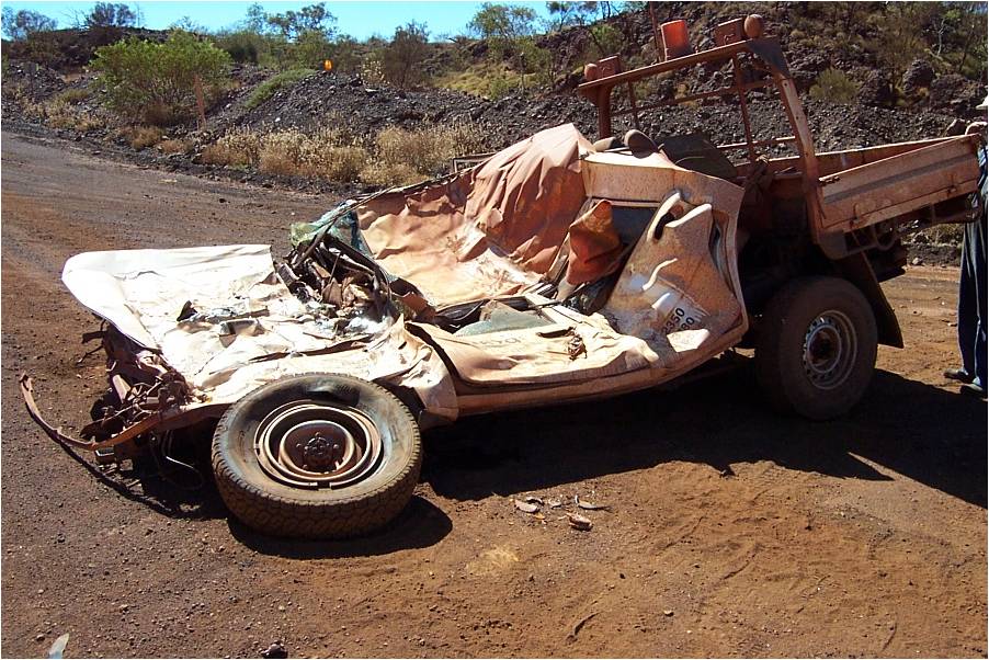 Mining Mayhem: Flattened Ute