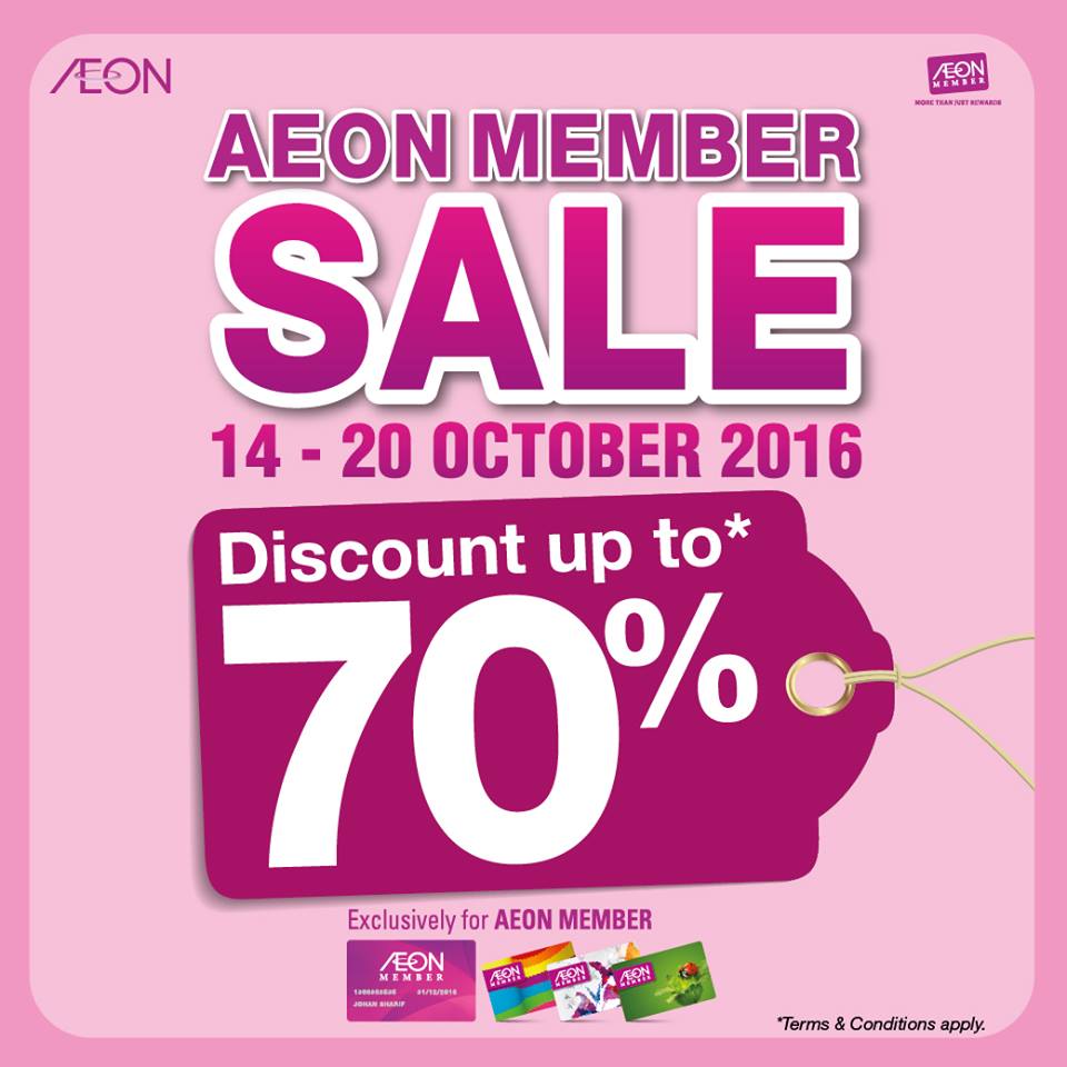 AEON 会员 70%折扣优惠