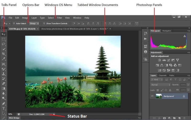 Mengenal Bagian Tampilan Adobe Photoshop Tutorial Dasar Images