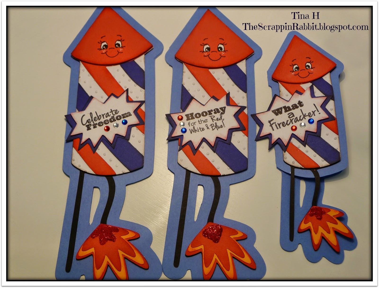 The Scrappin Rabbit: Happy 4th Firecracker Card