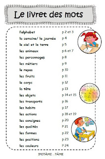 IPOTÂME ....TÂME: Livret des mots CP ou pré dictionnaire
