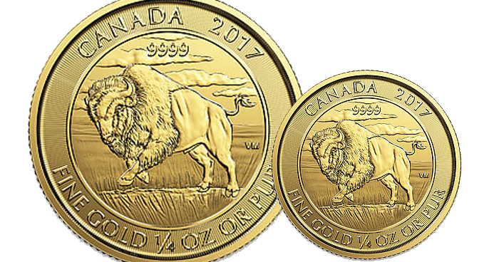 2017 Canada 1/4-oz .9999 Gold Bison Coins - Only 4.95% Over Melt ...