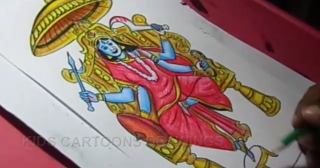 KIDS CARTOON DRAWINGS: How to Draw Goddess Matangi Devi Drawing