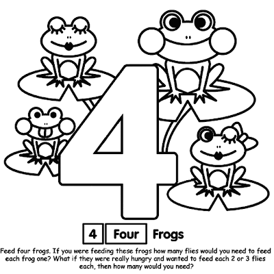 Coloring Pages for Kids: Number Four "4" Coloring Pages
