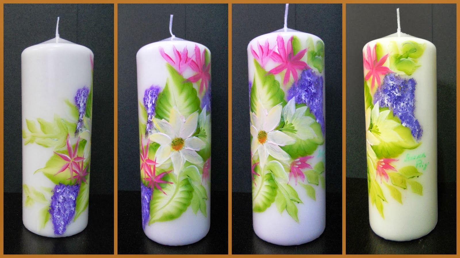 COSEPEGACORTA: VELAS PINTADAS A MANO: Bouquet Floral