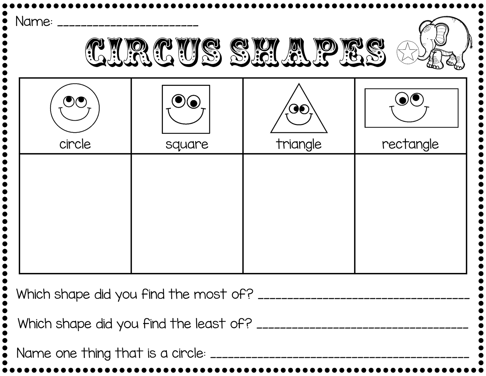 First Grade Garden: Math Book Monday - Circus Shapes