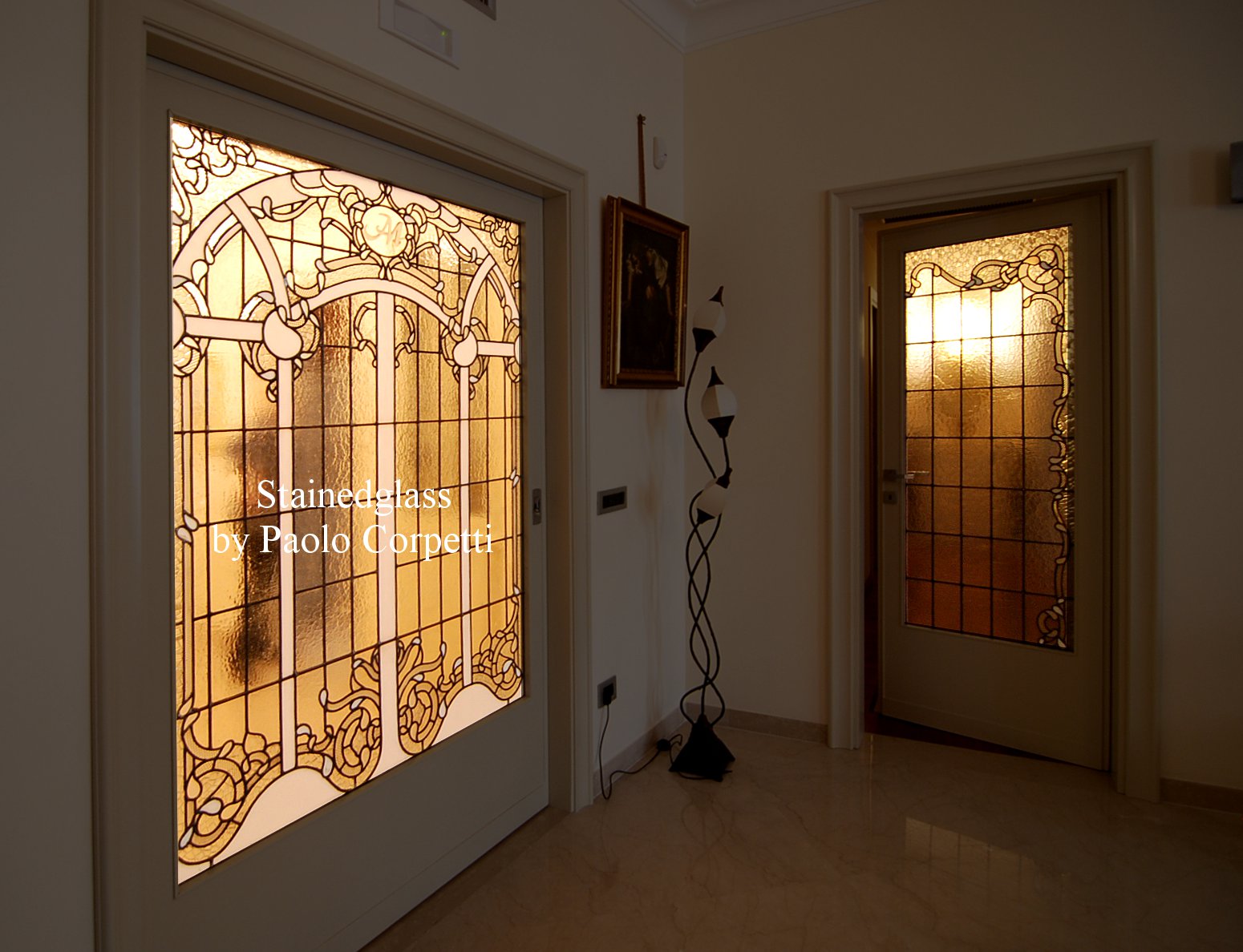 Vetrate Artistiche Roma by Paolo Corpetti: Vetrata Bianca rilegata a piombo