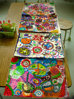 Ms. Kristen-Crayon Can: Collaborative Circle Paintings with Fourth Grade.