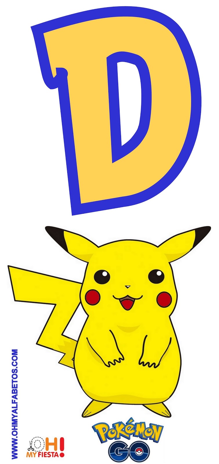 Alfabeto de Pikachu de Pokemon Go Gratis. | Pokemon go, Pikachu de ...