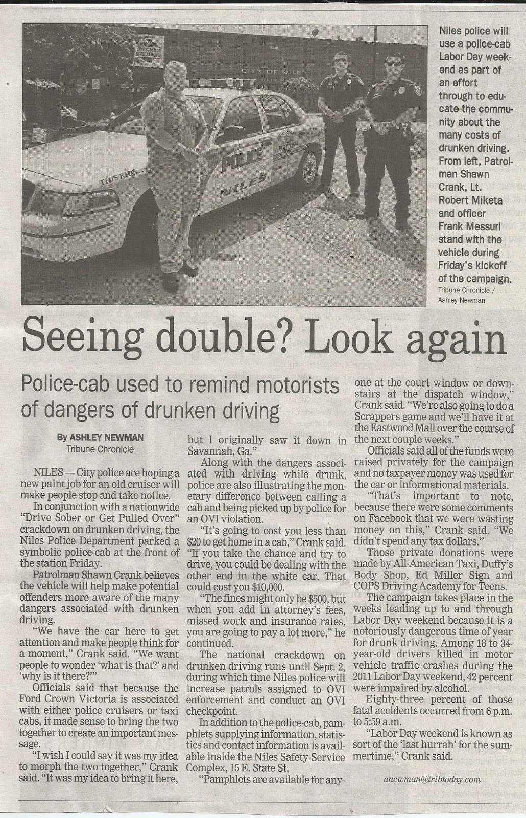 Life in Niles: Niles NPD Taxi Cab Cop Car!