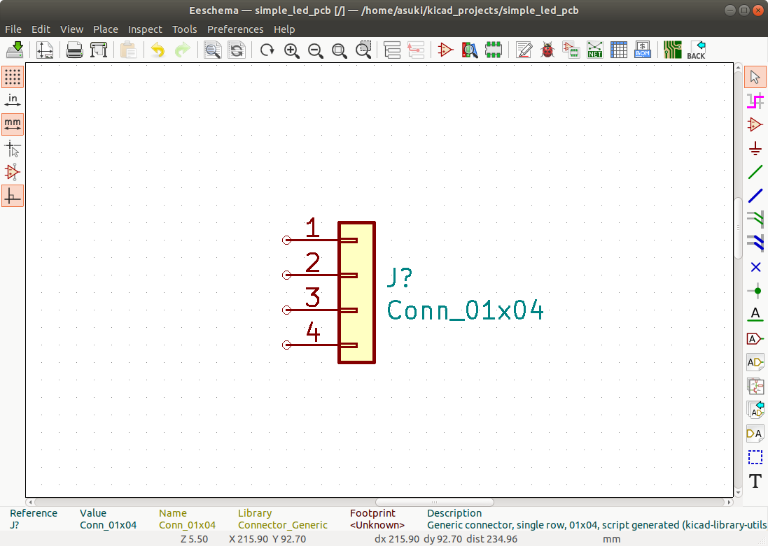 試行錯誤な日々: KiCadでピンヘッダの付きの回路を作る方法