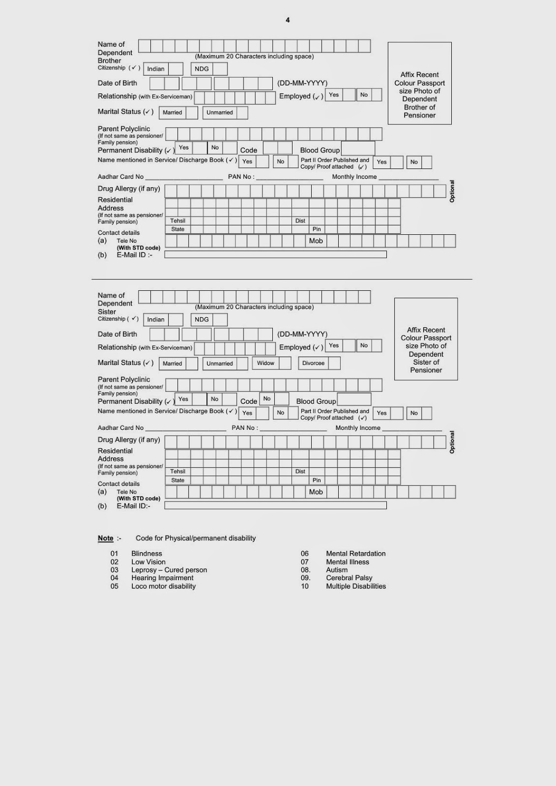 ECHS Application Form for Membership (Rev 2015) | Central Government ...