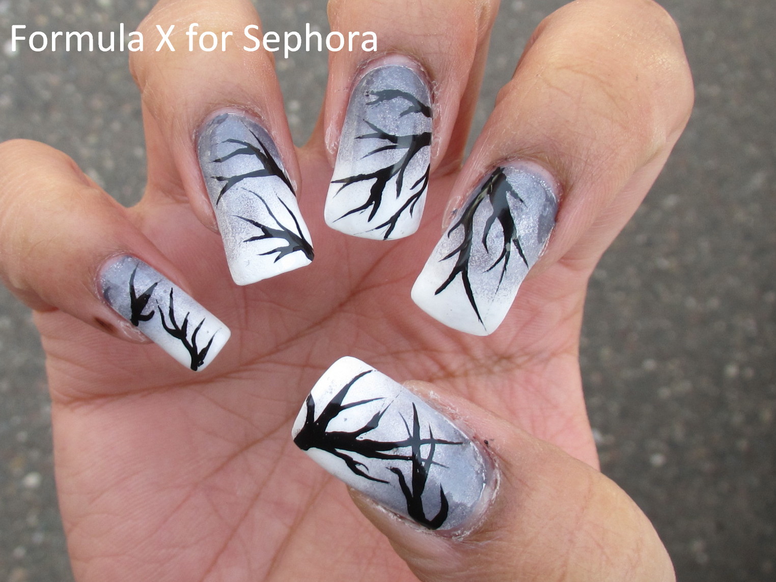 My Simple Little Pleasures: NOTD: Winter Tree Branches + Tutorial