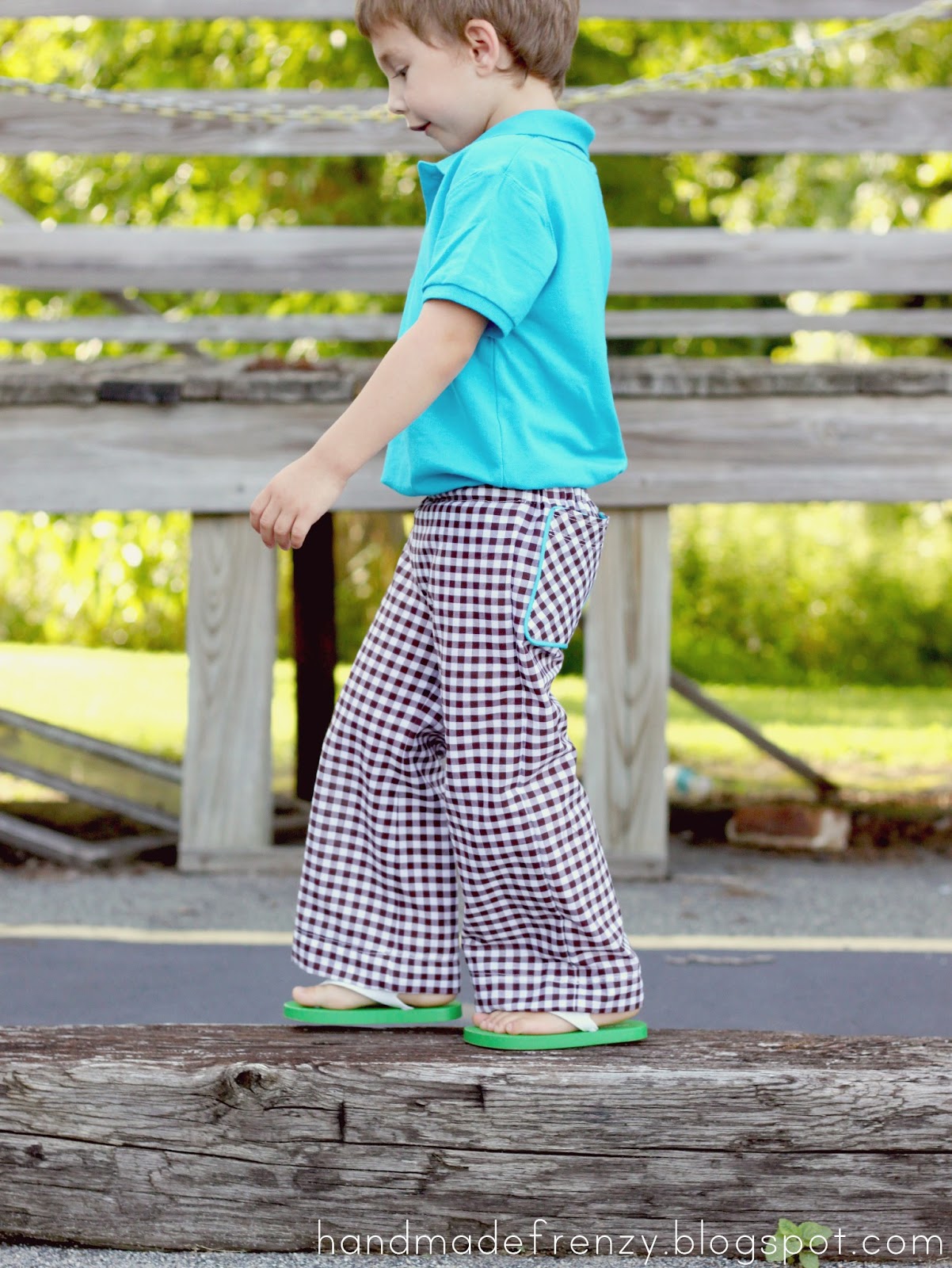 Kid Pants With Piped Pockets / Handmade Frenzy