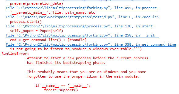 Python: Some restrictions when using multiprocessing library on windows ...