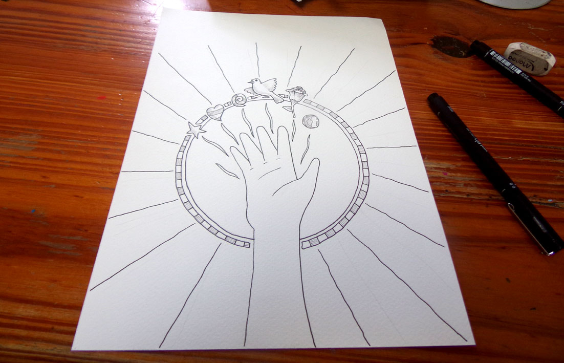 Ilustrador Alexiev Gandman: Paso a paso para ilustrar la "No violencia"