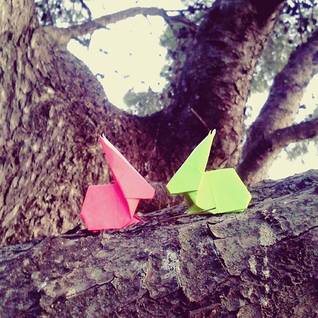 Movil de conejitos en origami