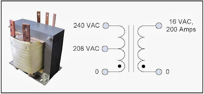 L/C Magnetics: High Current Tap Transformer, 3.2 KVA, 16 VAC/200 Amps ...