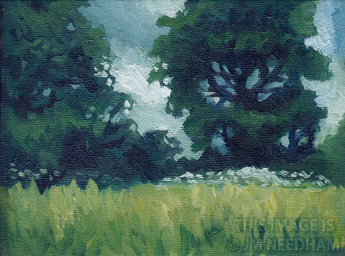 JM Needham Art Daily Painting: Meadow Trees Plein Air