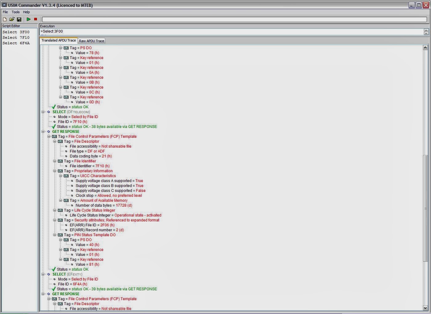 Examination and Evidence from SIM and USIM Cards.: (U)ICC/(U)SIM Script ...