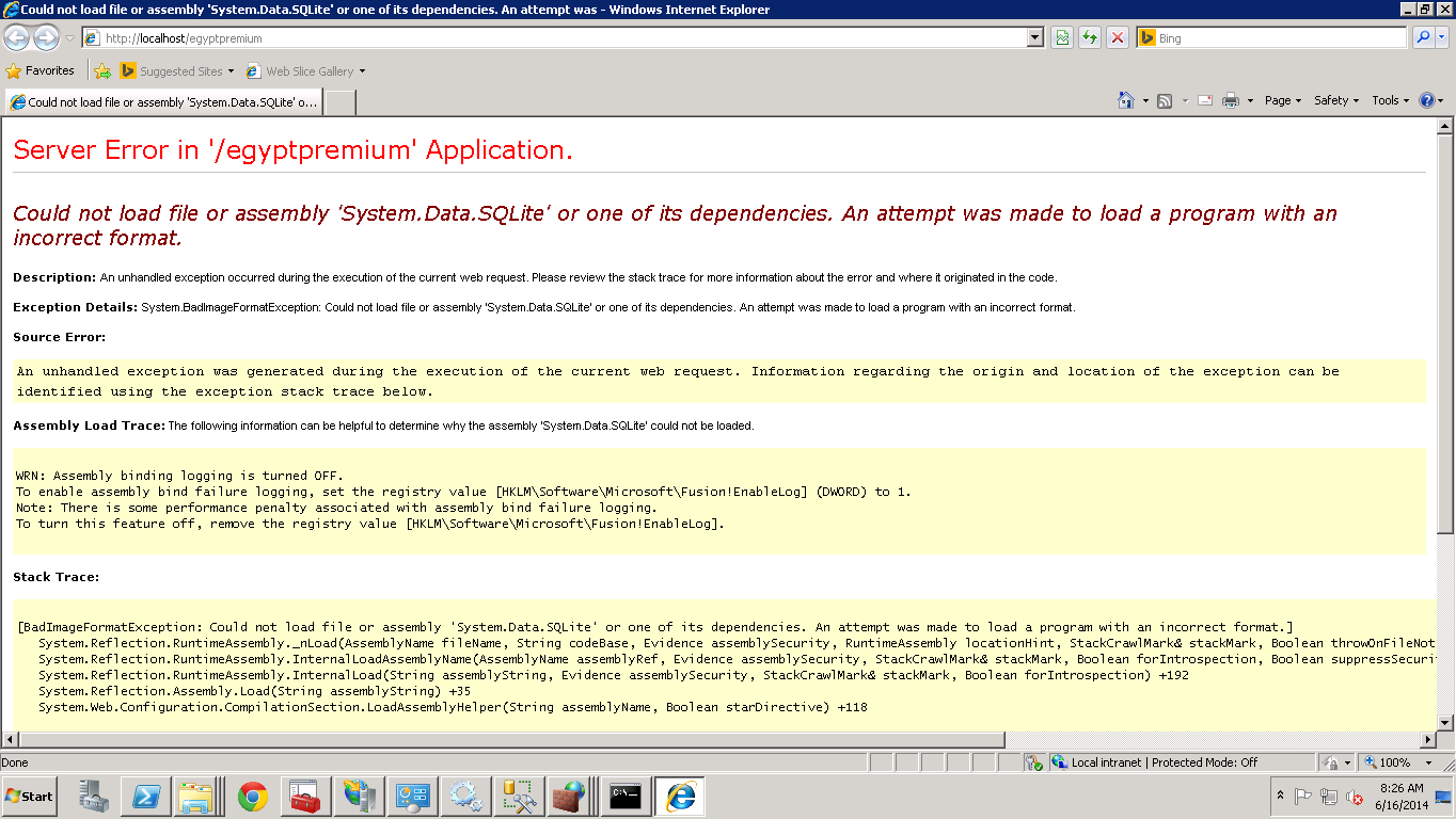 Could Not Load File Or Assembly System Data Sqlite Or One Of Its