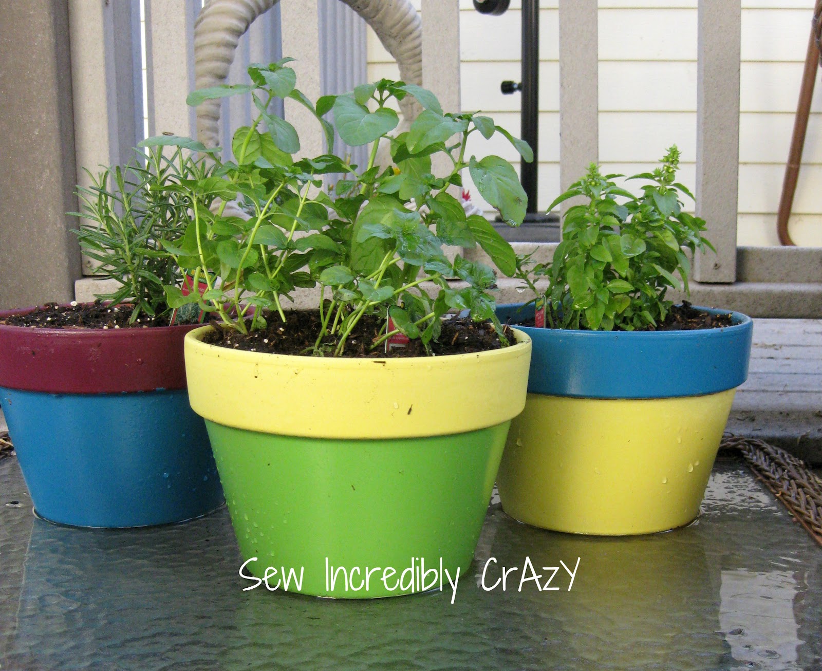 Sew Incredibly Crazy: Painted Clay Pots