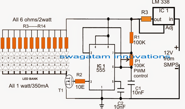 Pwm Led Light Intensity Controller Circuit