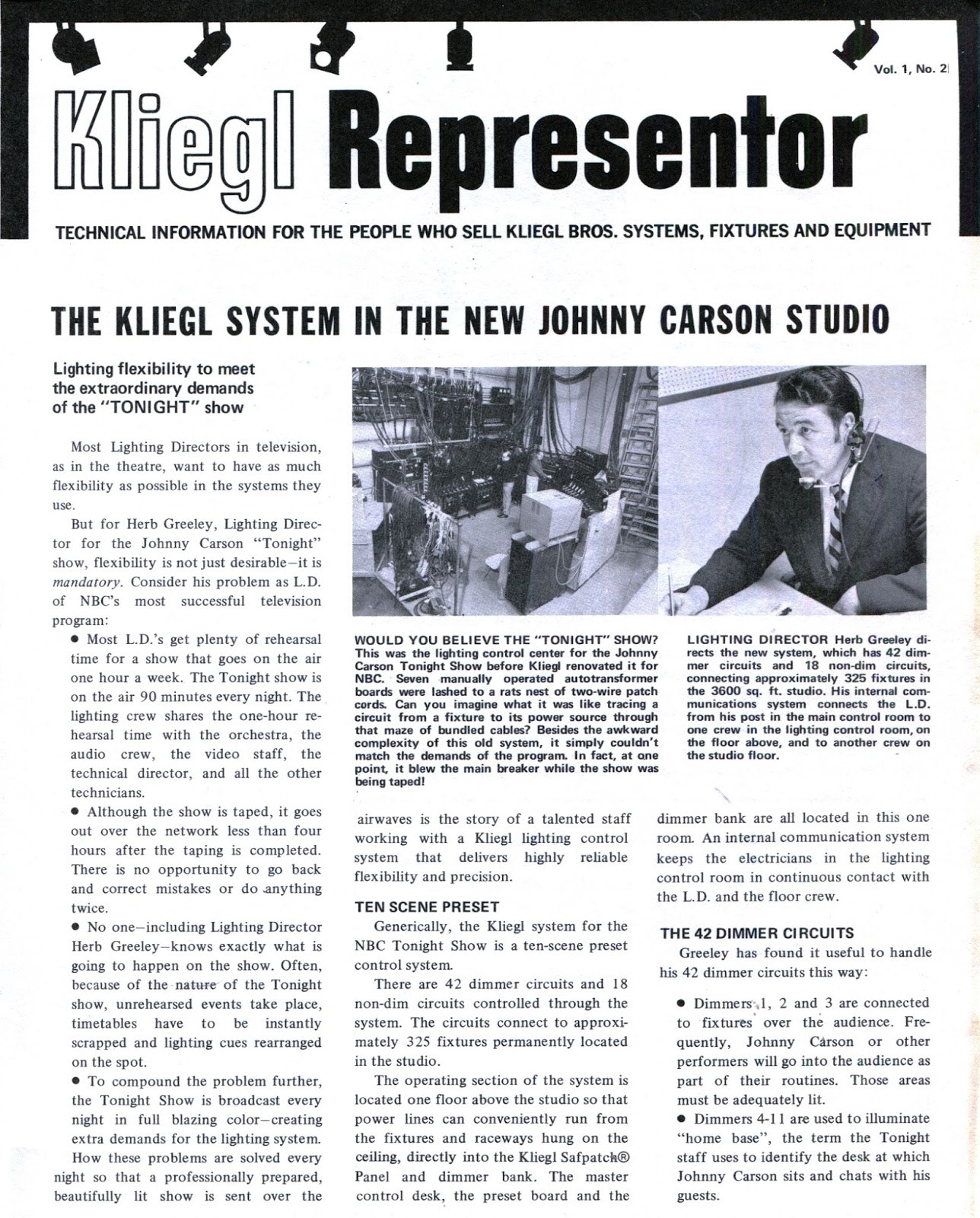 VINTAGE THEATRE CATALOGS: KLIEGL BROTHERS IN 1968