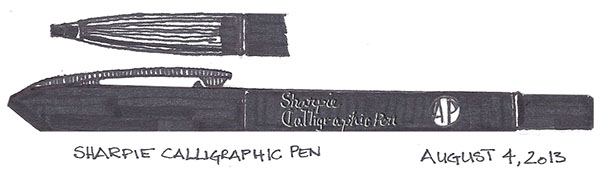 a pen a day: pen 59: sharpie calligraphic pen