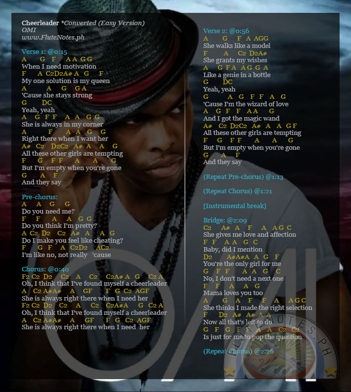 Cheerleader - OMI (Felix Jaehn Remix) Lyrics and Notes for Lyre, Violin ...