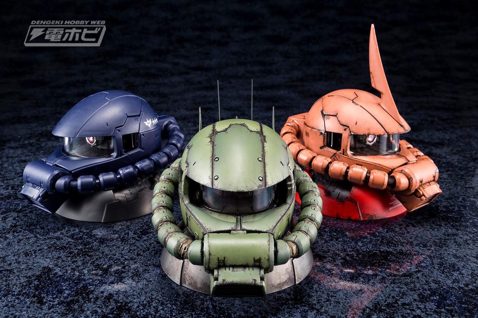 Exceed Model Zaku Head Collection Sample Painted Build by Dengeki Hobby