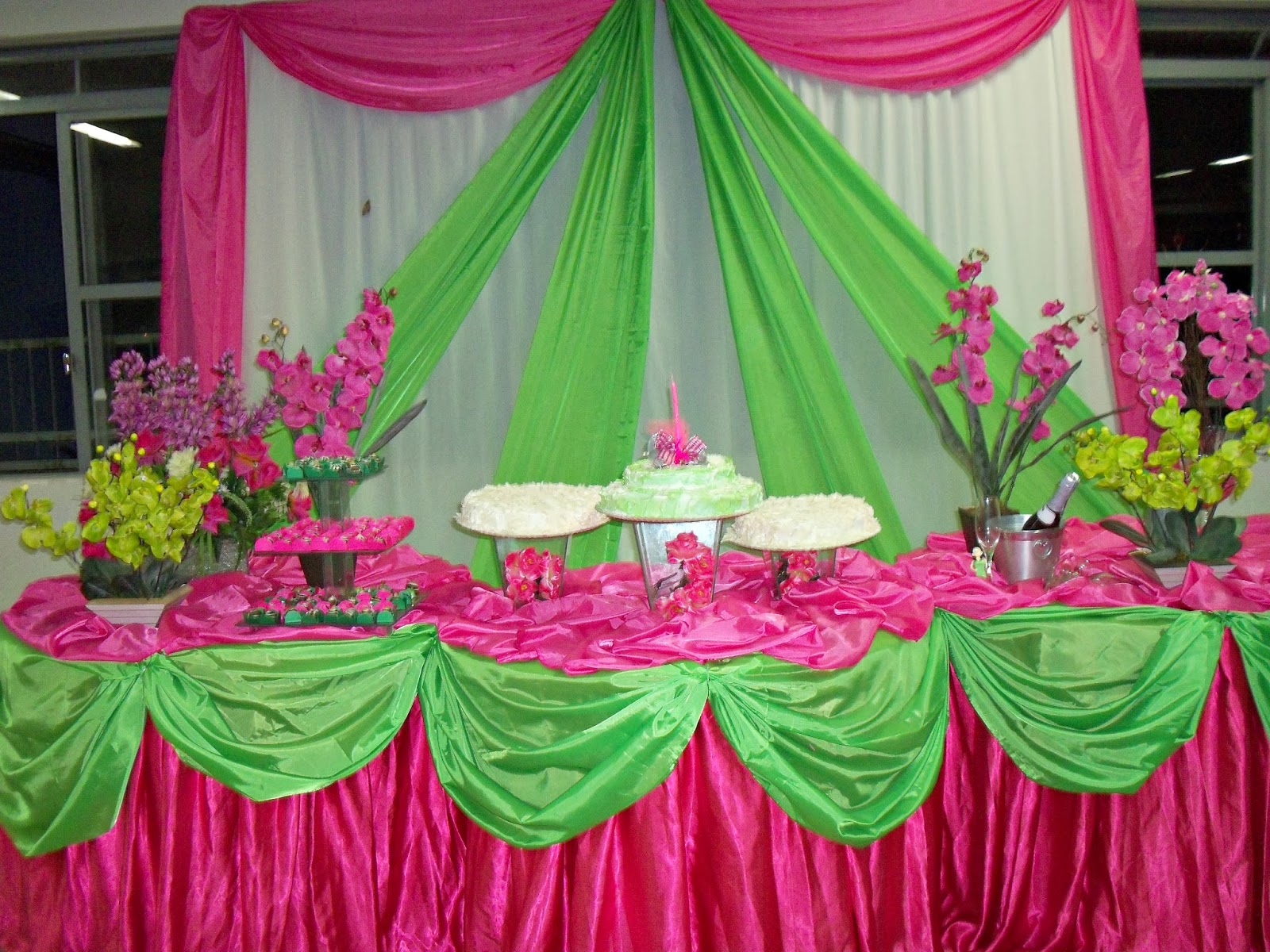 Ritinha Decorações: Decoração Rosa e Verde