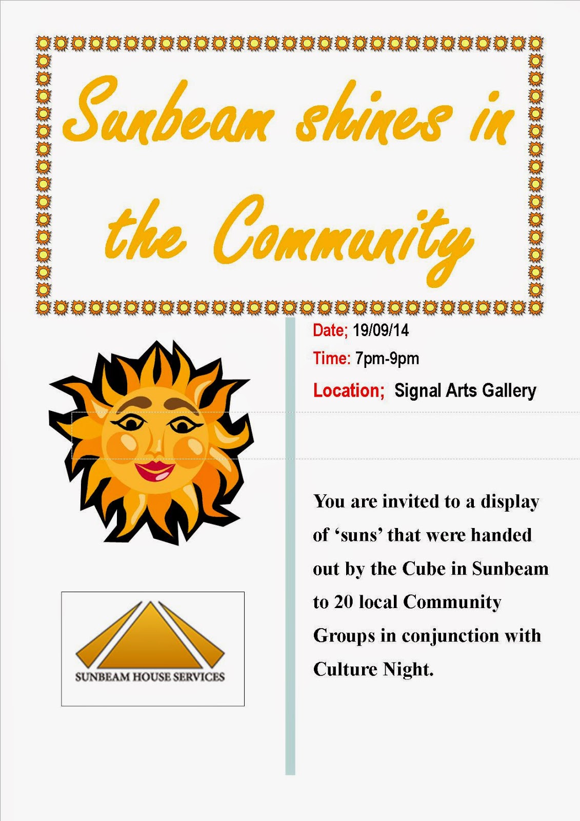 Culture Night 2014 - Sunbeam House Services