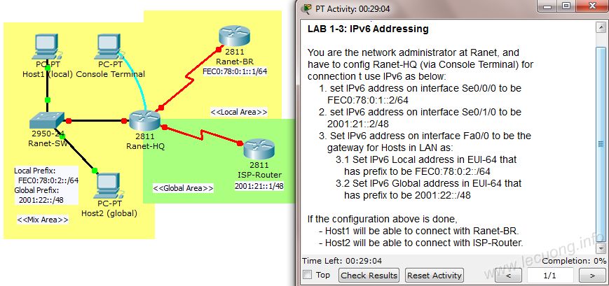 Ccna Lab 1 3 Ipv6 Addressing