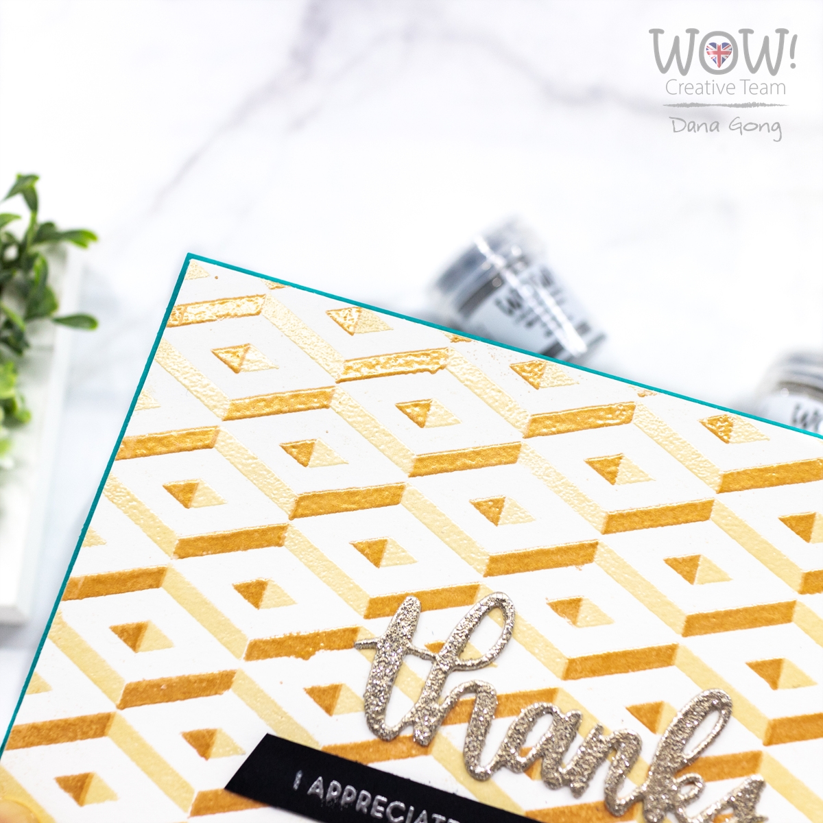 Metallic Thank You Card with Dana