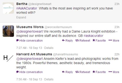 Designer Loves Art: Ask a curator Q&A in twitter