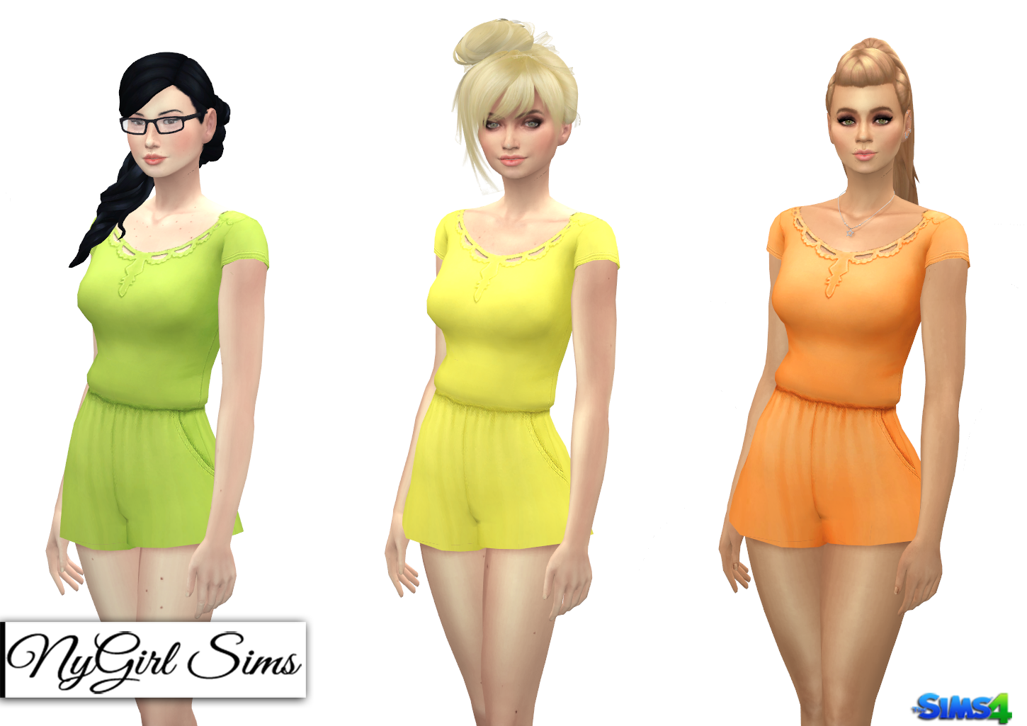 NyGirl Sims 4: Romper with Open Back and Chain