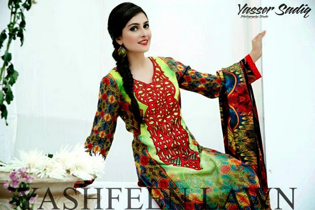 Yashfeen Lawn Summer Collection 2014-2015 | Ayeza Khan Photo-shoot For ...