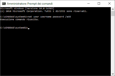 Creare un utente Windows 10 dal prompt dei comandi | Oggi è un altro post